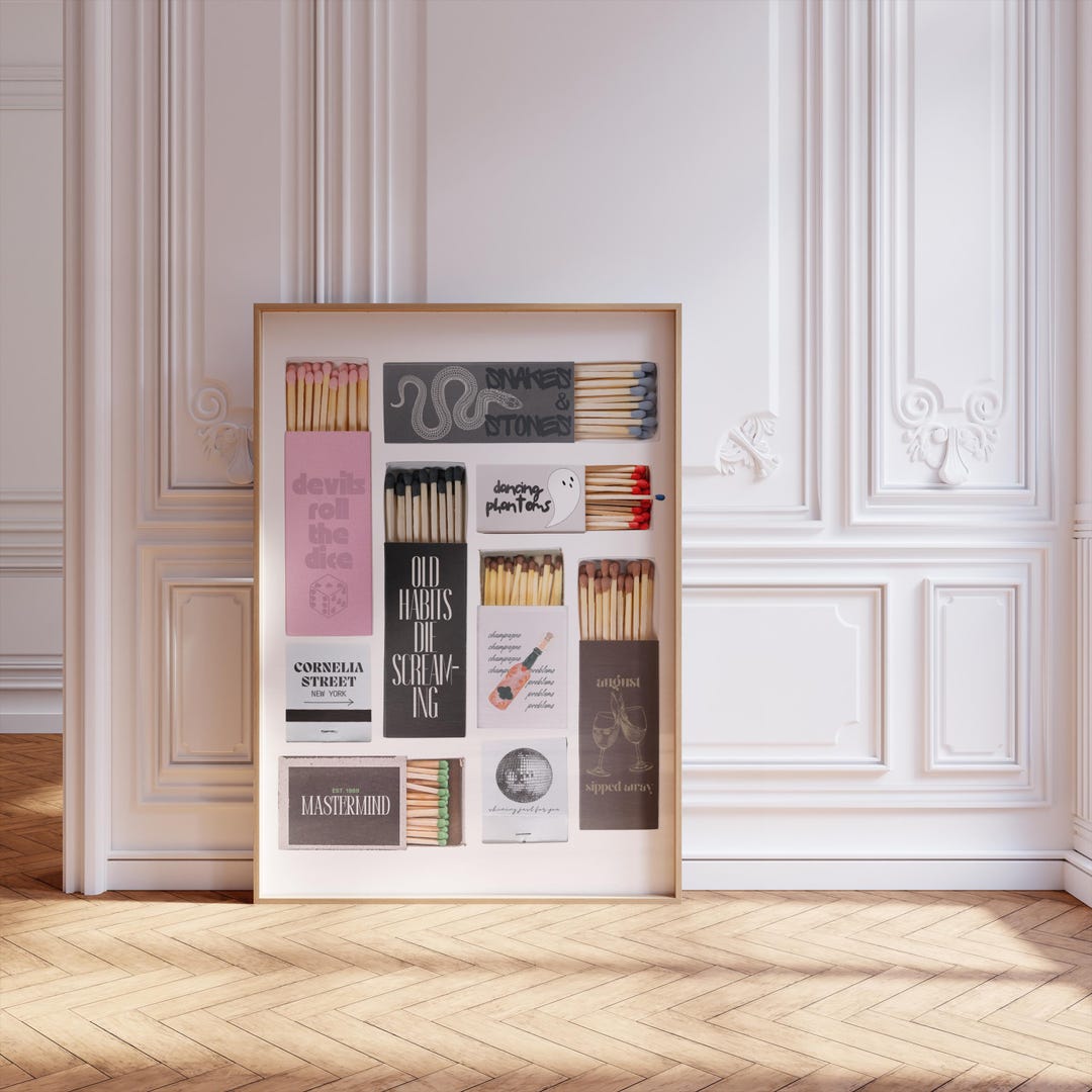 Matchbox Art Print Taylor Inspired Matchbook Digital Print Eras Home ...