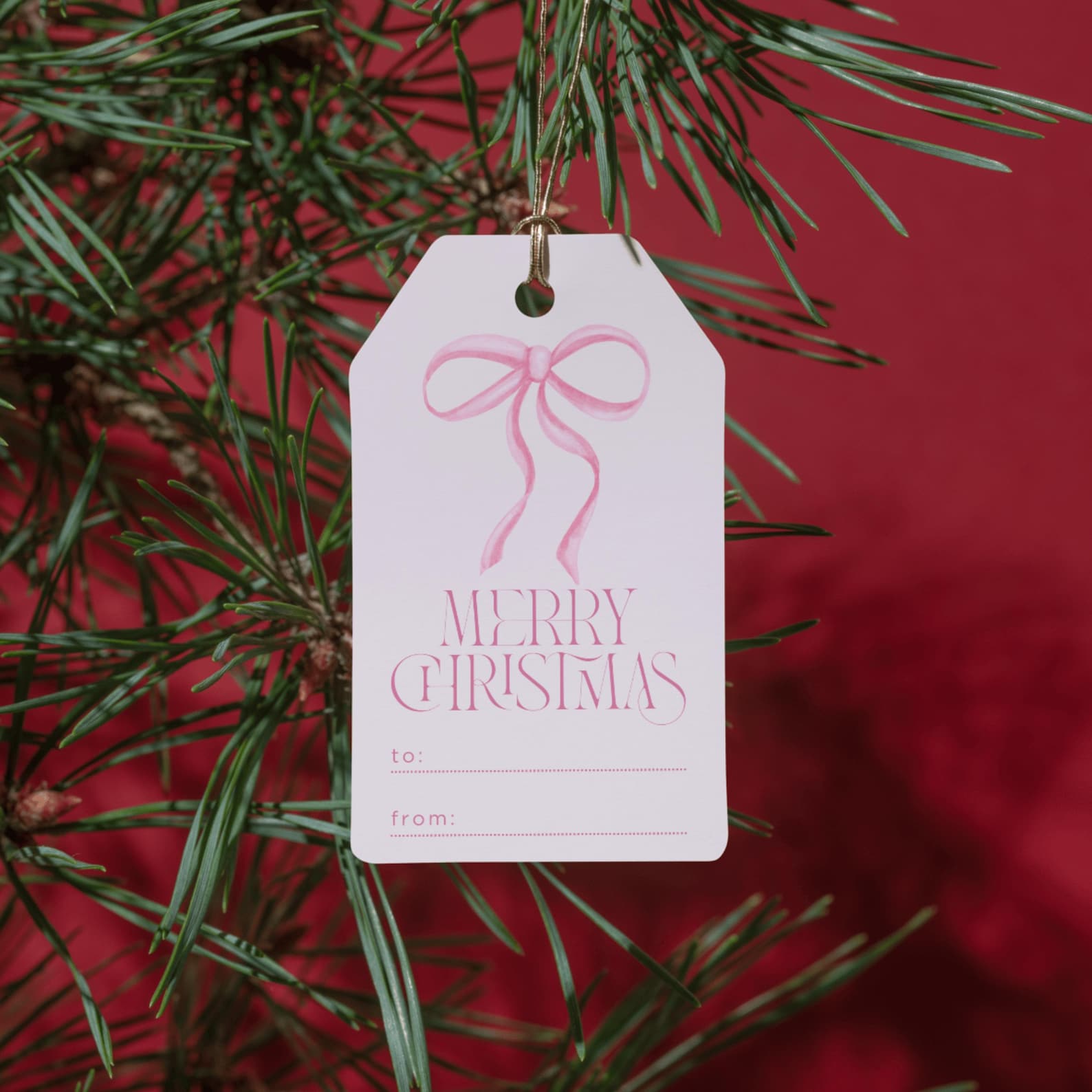 Pink Gift Tags, Pink Christmas, Printable Pink Tags, Christmas Gift ...
