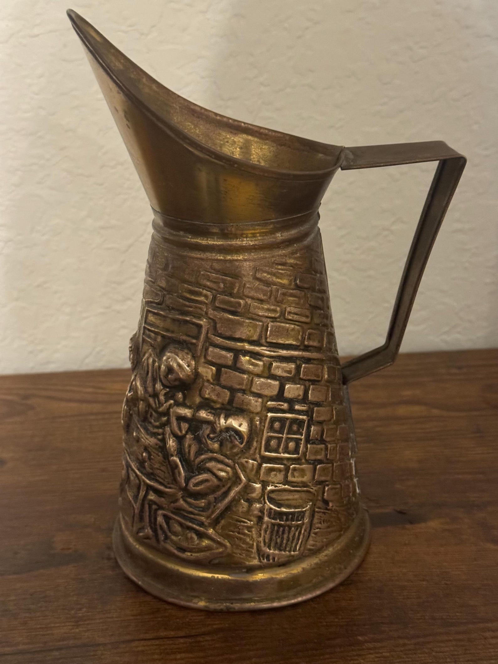 Pair of Vintage Brass Bar Scene Pitchers Made in England - Etsy