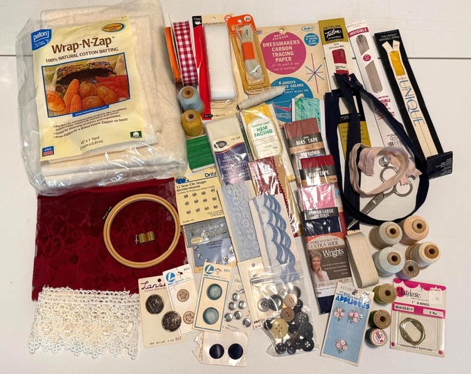 Destash Sewing Notions Vintage and Newer: Batting, Buttons, Zippers ...