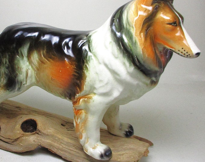 Vintage Ceramic Dog Large Border Collie Shepherd Lassie Figurine Hand ...