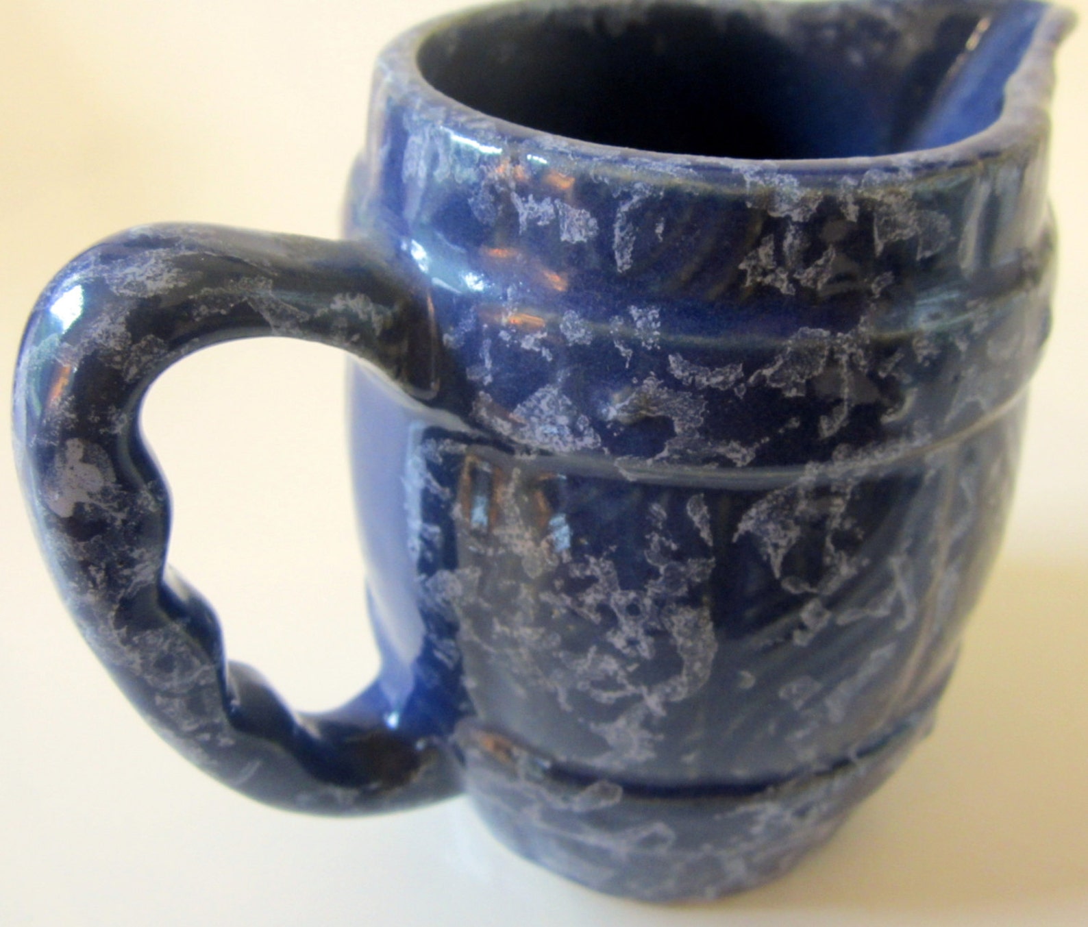 Blue Pitcher Creamer Ranch House USA Barrel Design Collectible - Etsy