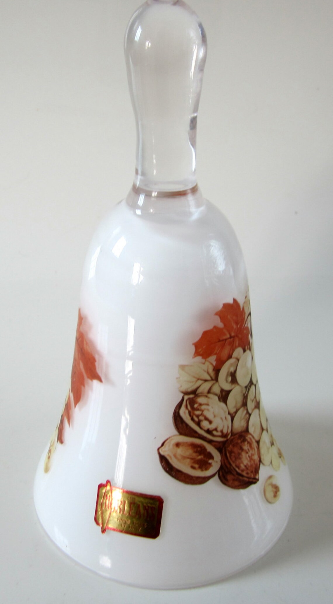Glass Collectible Bell Grapes Fall Norleans Frosted Italy Vintage Nuts ...