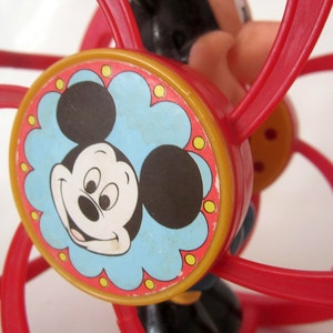 Mickey Mouse Red Rolling Toy Disney Toddler Roly Poly Rattle Wheels ...