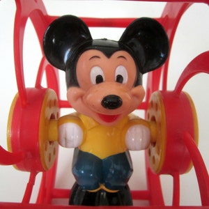 Mickey Mouse Red Rolling Toy Disney Toddler Roly Poly Rattle Wheels ...