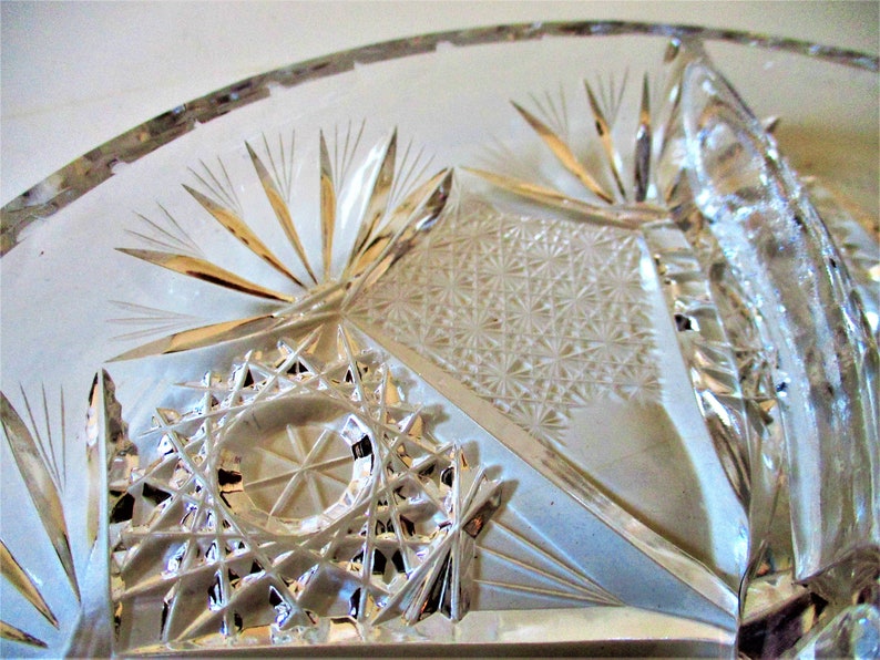 Slovakia Hand Cut Crystal Glass Dish Shell Bowl Valska Bela - Etsy