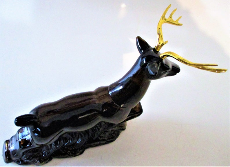 Avon Deer Ten Point Buck Circa 1970s Bottle Decanter Gold Antlers ...