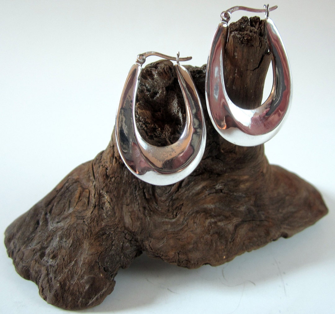 Sterling Silver Earring 925 Jewelry Full Circle Loop Pierced Ring ...