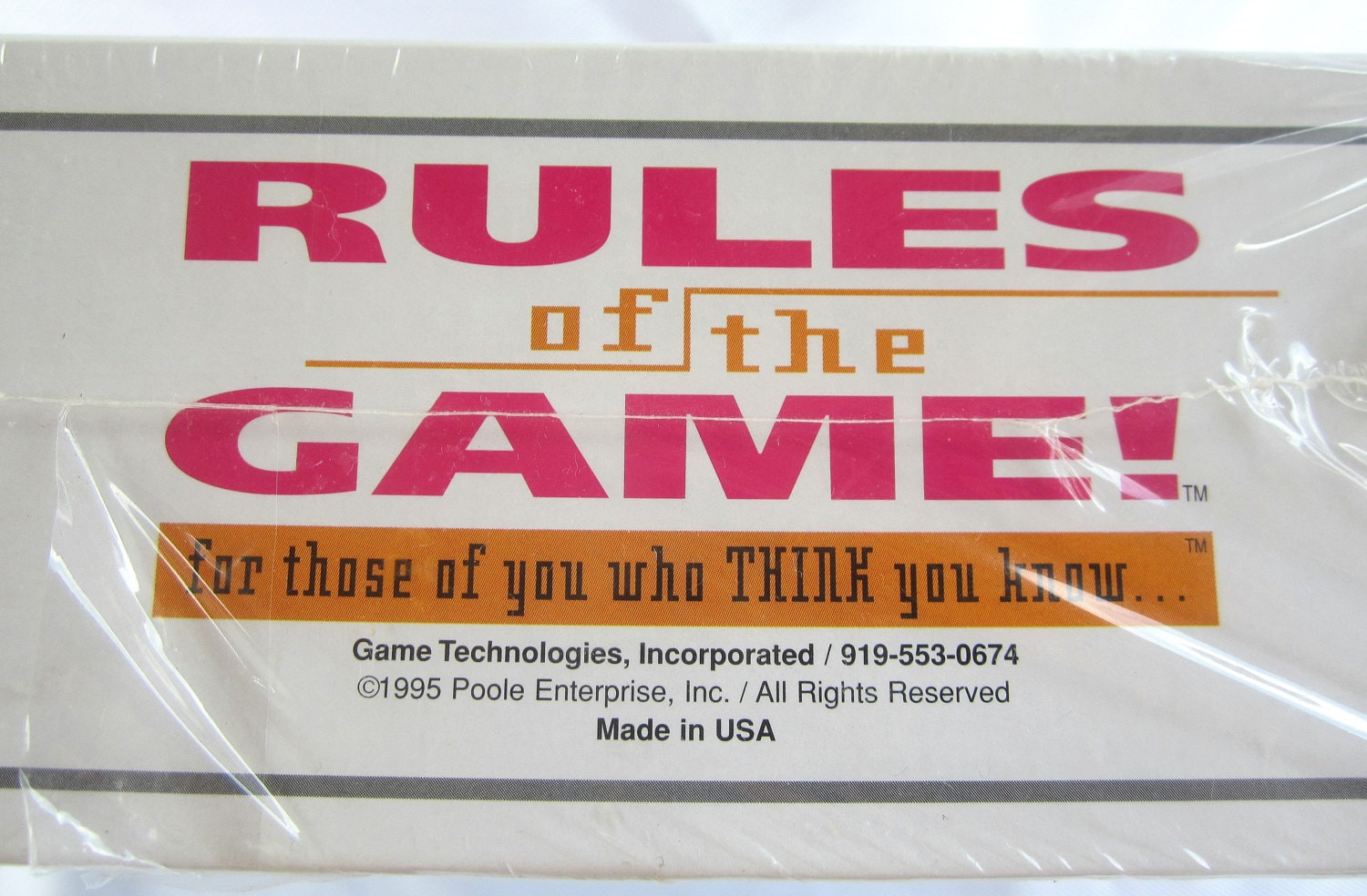 Rules of the Game Board Game Classic Toy Collectible New - Etsy