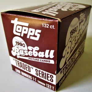Official 1990 Topps Baseball Box Set Traded Series Sealed 132 Cards MLB ...