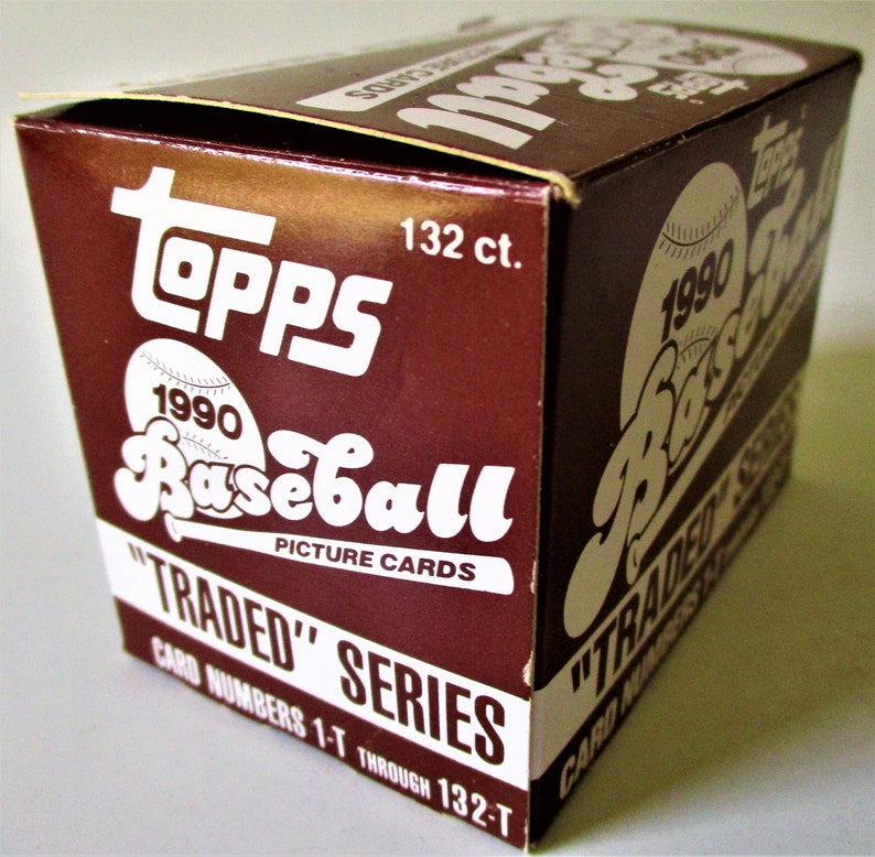Official 1990 Topps Baseball Box Set Traded Series Sealed 132 Cards MLB ...