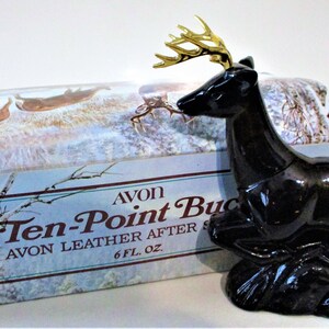 Avon Deer Ten Point Buck Circa 1970s Bottle Decanter Gold Antlers ...