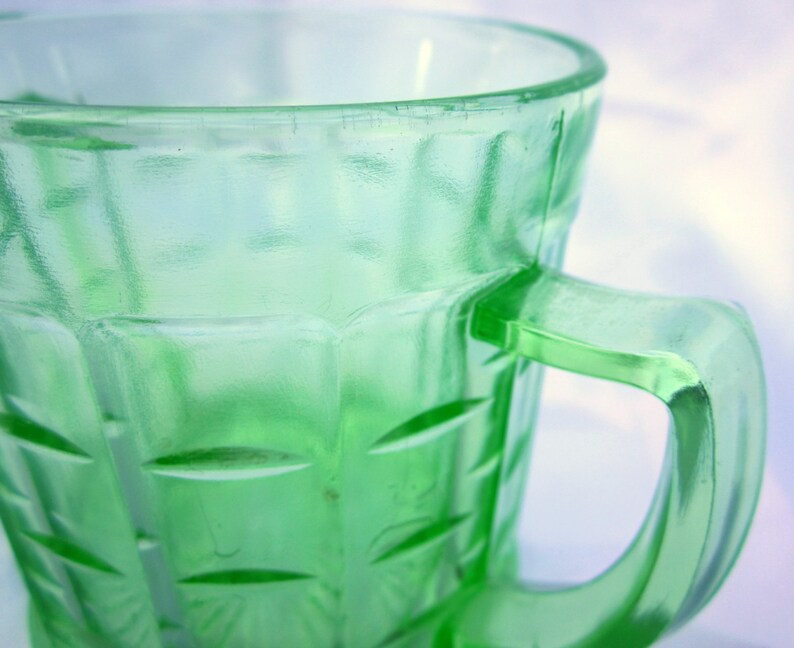 Sugar Bowl Green Depression Glass Block Optic Colonial Hazel - Etsy