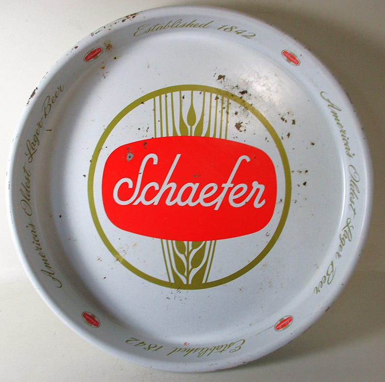 Schaefer Beer Ale Oldest Lager Baltimore NY USA Serving Tray Deluxe ...