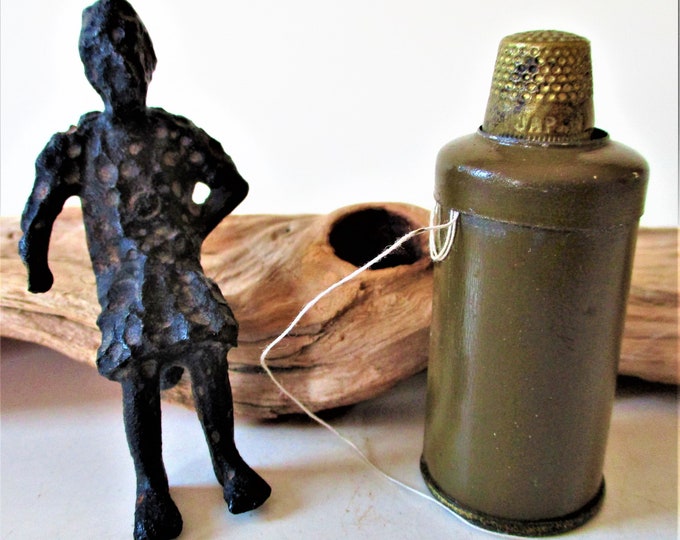 Antique Rare Metal In-spool Emergency Sew Kit WWII Military Issue ...