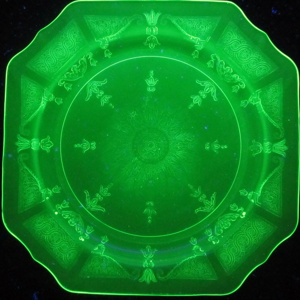 Green Princess Depression Glass Plate - Etsy