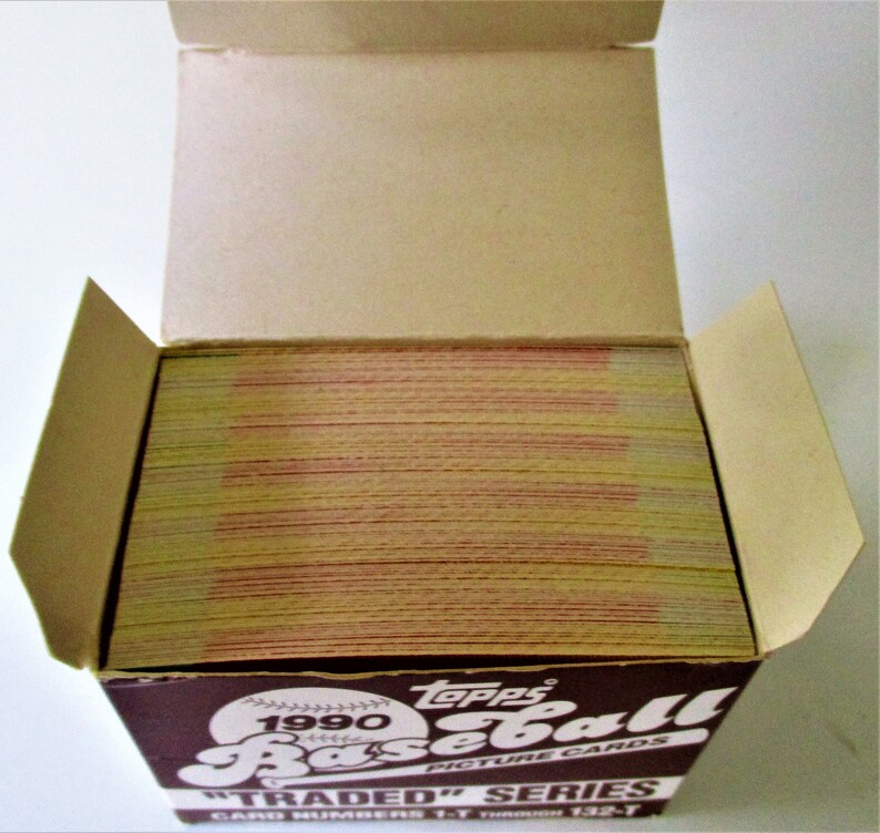 Official 1990 Topps Baseball Box Set Traded Series Sealed 132 Cards MLB ...