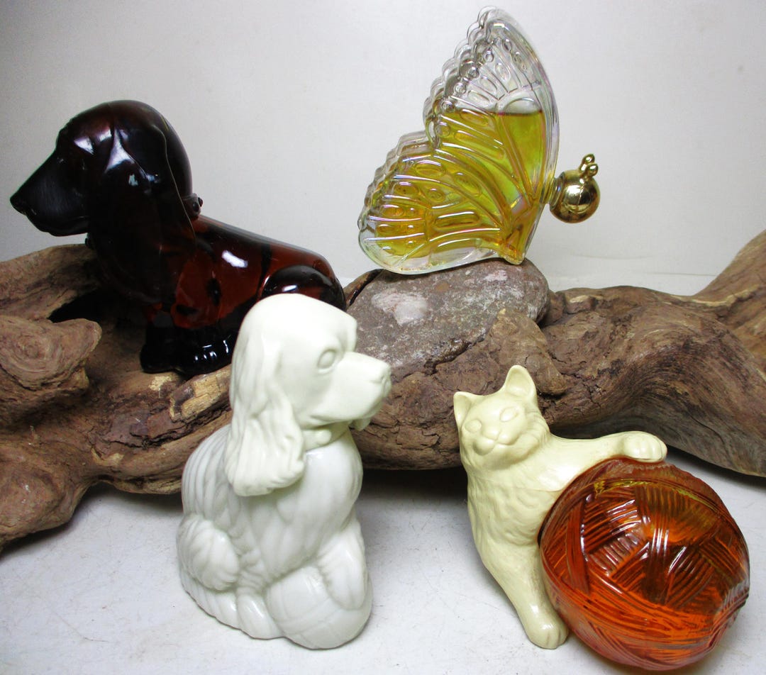 Vintage Avon Decanter Perfume Bottle Dog Lady Spaniel Baby Bassett ...