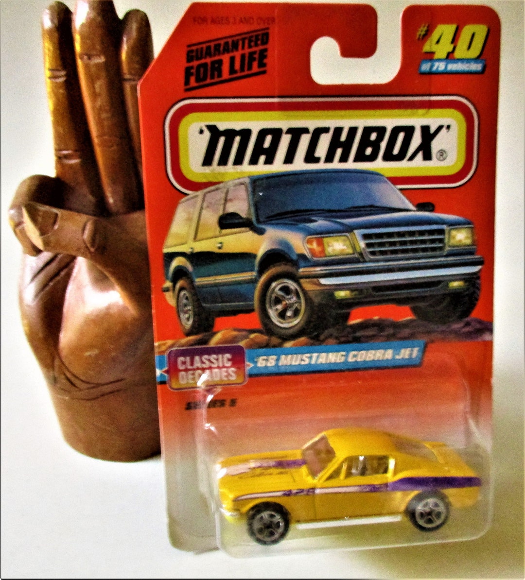 Vintage Toy MATCHBOX 1997 Diecast Yellow 1968 Ford Mustang Cobra Jet ...