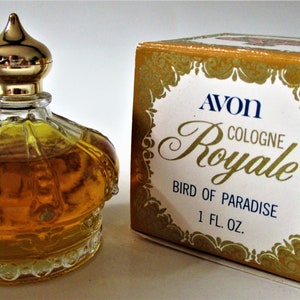 Avon Decanter ROYALE Bottle Love Bird of Paradise Womens Cologne Gold ...