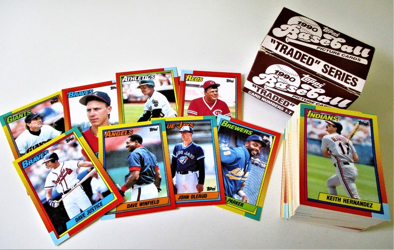 Official 1990 Topps Baseball Box Set Traded Series Sealed 132 Cards MLB ...