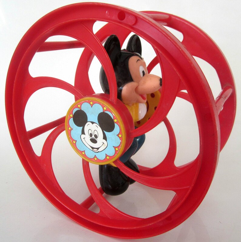 Mickey Mouse Red Rolling Toy Disney Toddler Roly Poly Rattle | Etsy