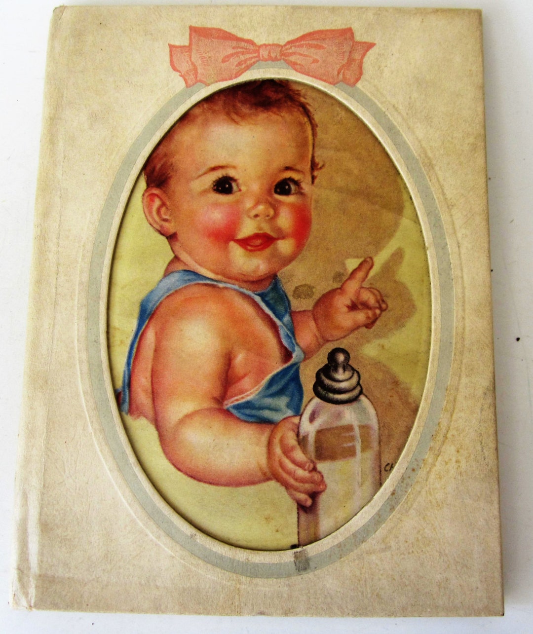 Vintage 1943 bébé Early Scrap Book maison arbre généalogique croissance ...