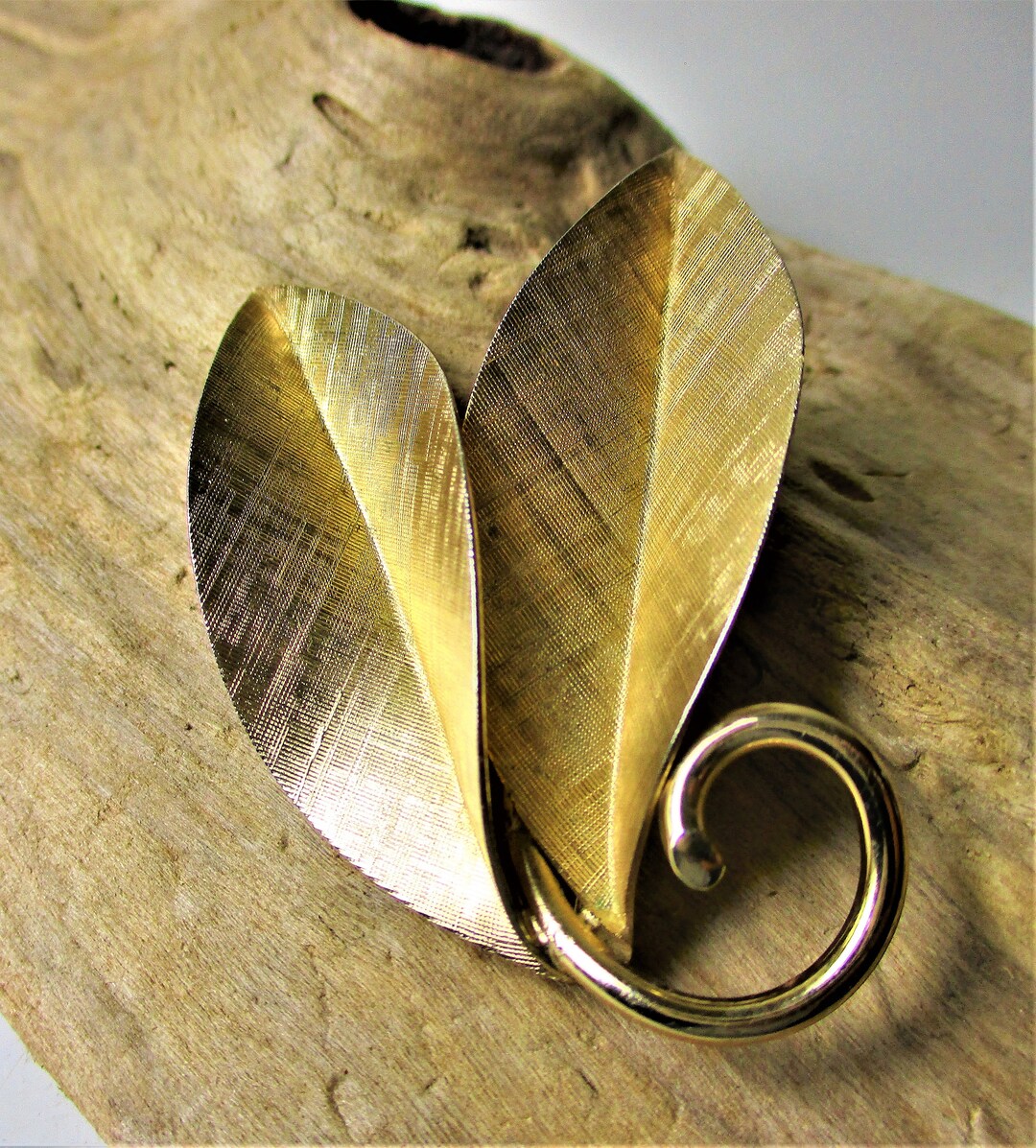 Sterling Silver Napier Leaf Pin Brooch Gold Vermeil Hand Crafted ...