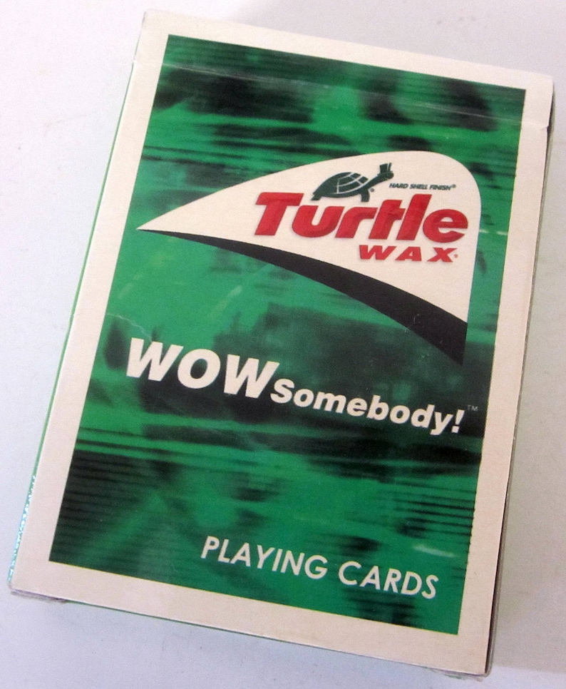 Playing Cards TURTLE WAX Vintage Green White Poker Deck WOW | Etsy