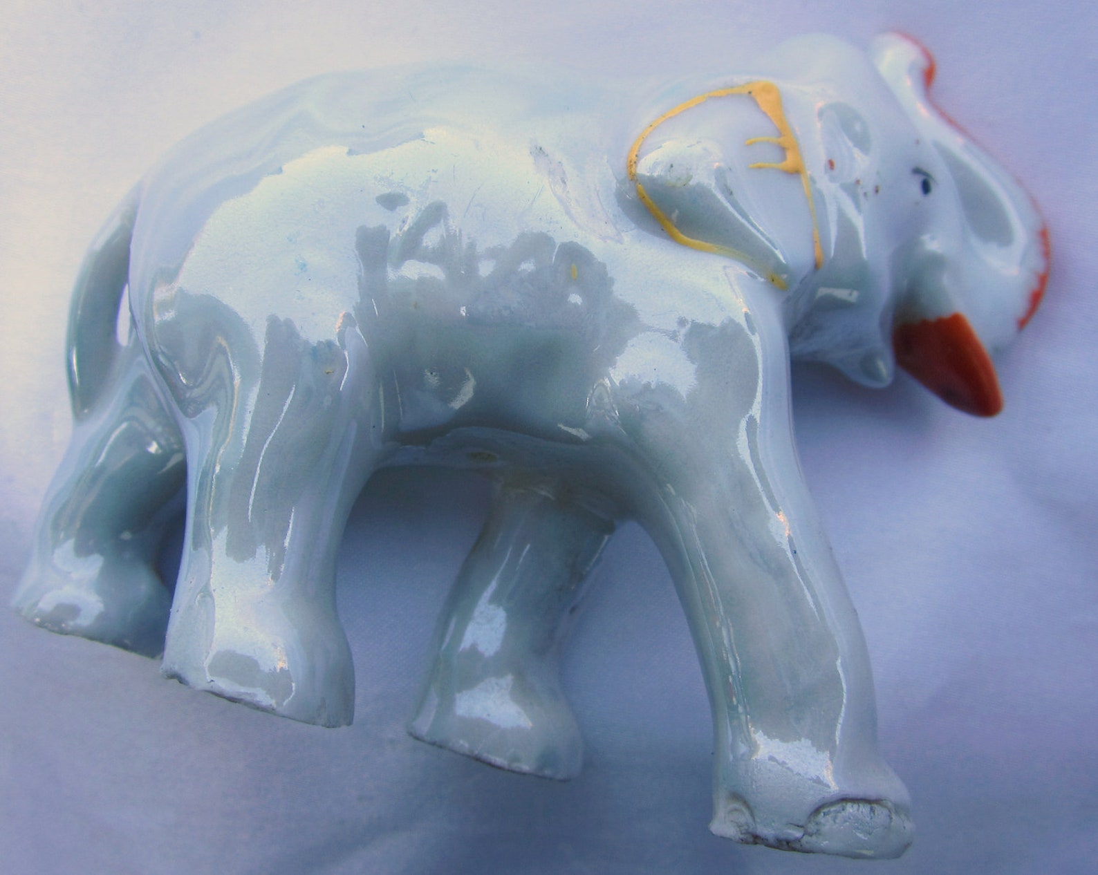 Japan Hand Painted Porcelain ELEPHANT Gray Opalescent Figurine | Etsy