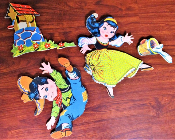 Vintage Toy Wall Plaque Jack Jill up the Hill Nursery Pinup - Etsy