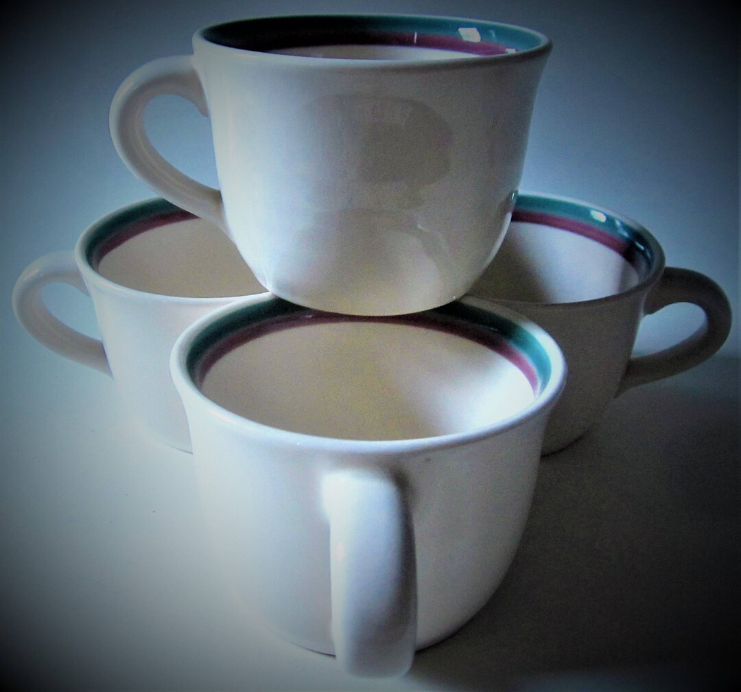 Coffee Pfaltzgraff Stoneware JUNIPER Pattern Oversize 4 Coffee Tea Cup ...