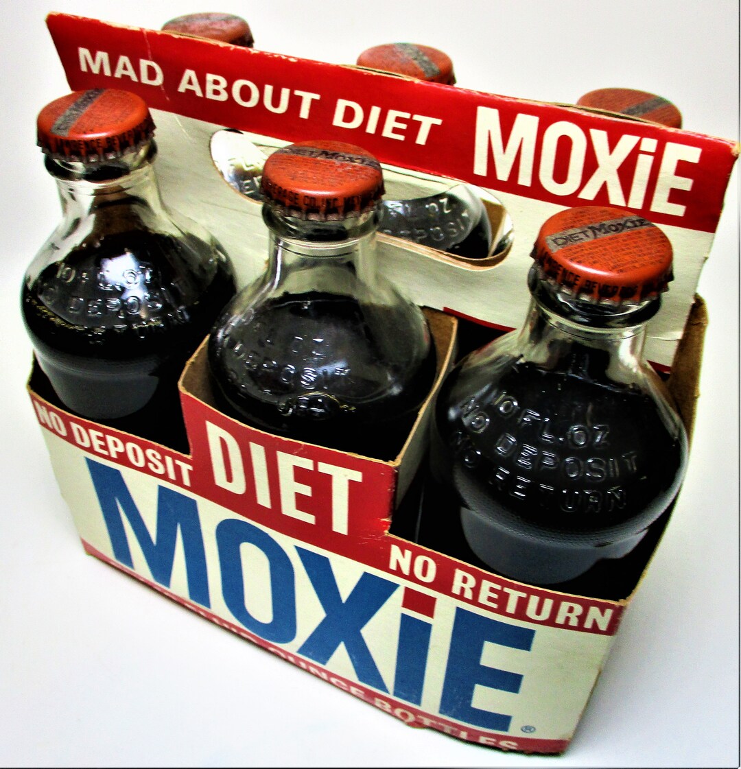 Vintage Rare MOXIE Bottle Sugar Free Diet Clear Glass Soda Bottle Cola ...
