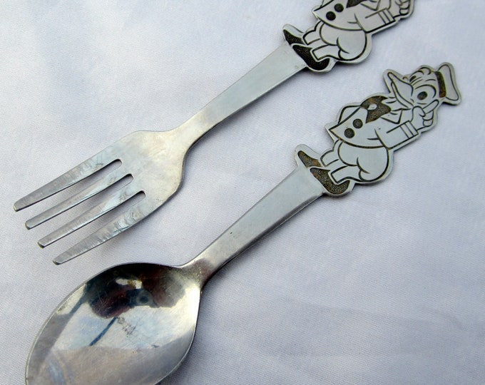 Disney Donald Duck Fork Spoon Bonny Japan Child Stainless - Etsy