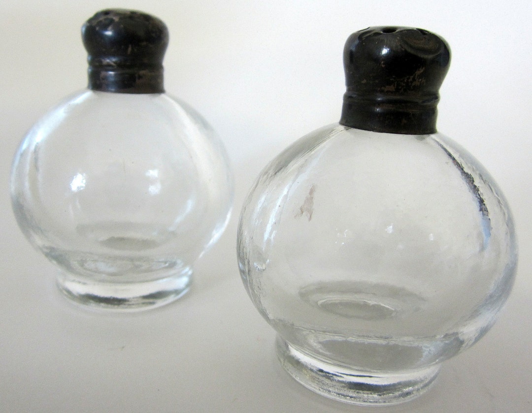 Vintage Sterling Silver Tops Glass Salt Pepper Shaker Unique - Etsy