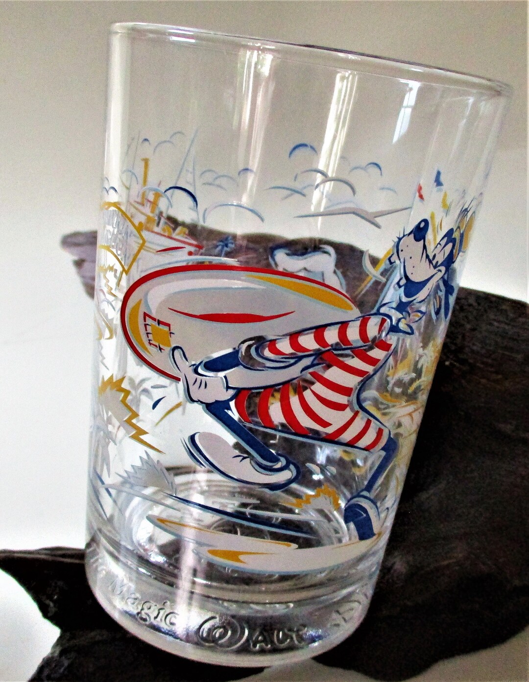 Mickey Mouse Typhoon Lagoon Goofy Glass Mug Disney World +eavy Bottom ...