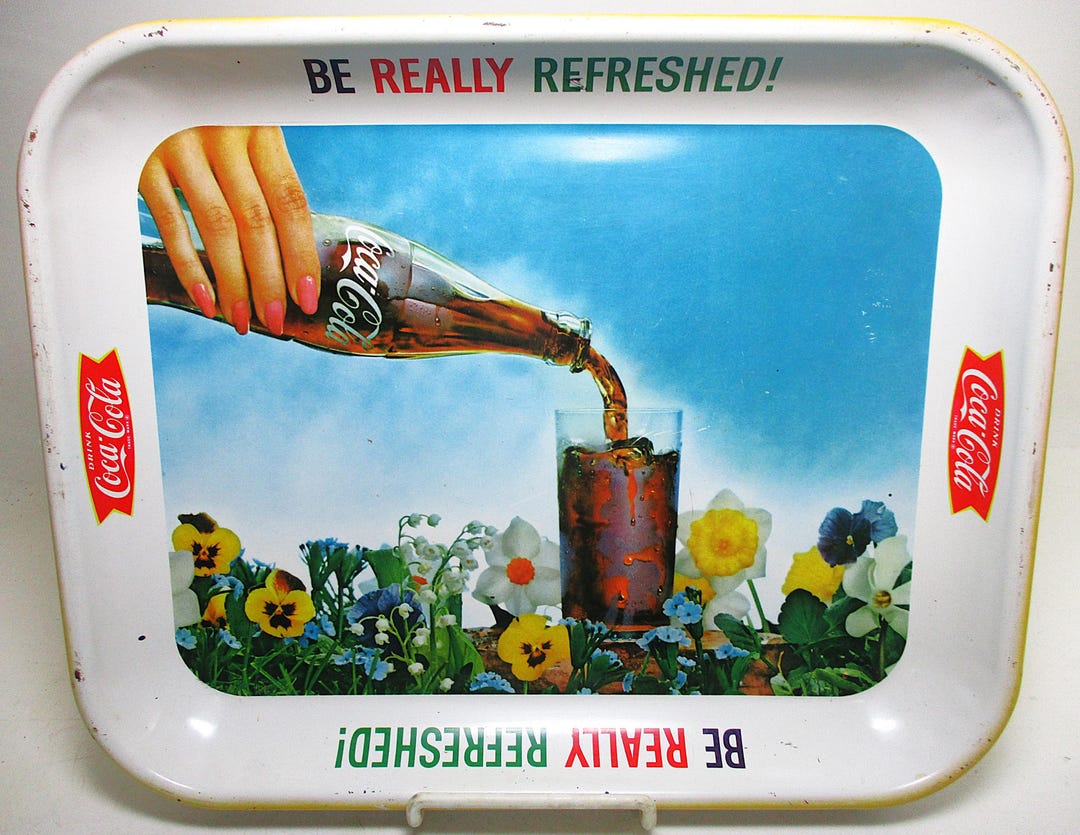 Coca Cola Coke Be Really Refreshed Made USA Serving Tray Deluxe Buffet ...