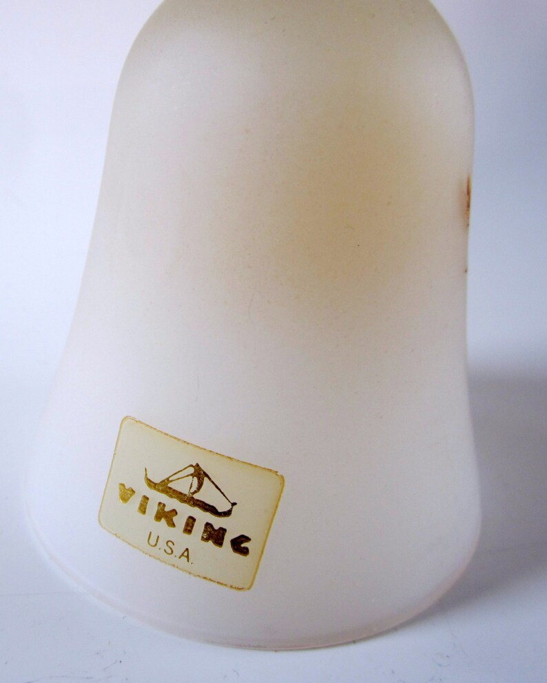 Viking Glass Bell Frosted Satin Flowers Yellow Rose Daisy Original ...