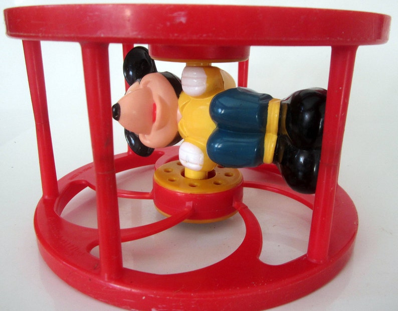 Mickey Mouse Red Rolling Toy Disney Toddler Roly Poly Rattle | Etsy