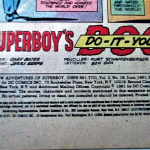 New Adventures of Superboy #18 1981, DC Comic Book Magazine Bio News ...