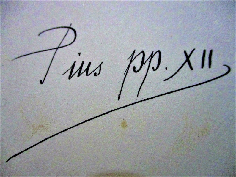 Mid-century Picture Pope Pius XII Blessing Wall Accessory Vintage 1950s ...