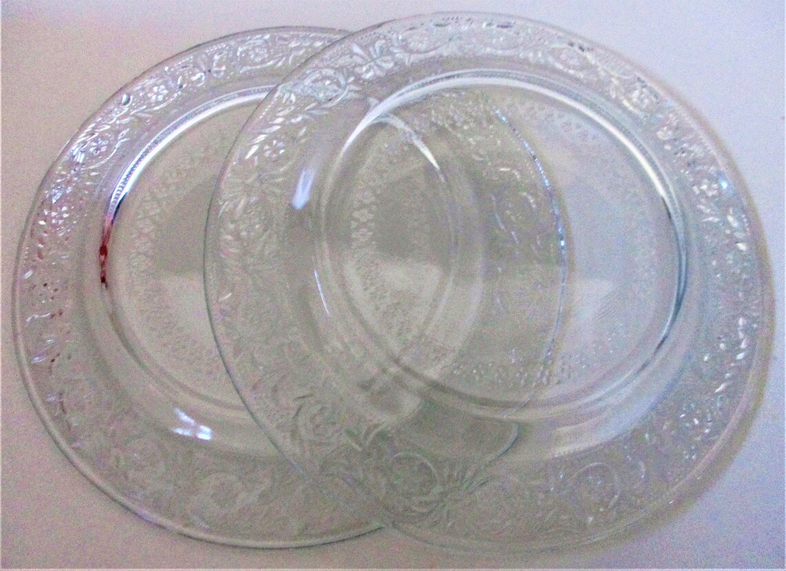 Vintage Elegant Duncan Miller Brillant Crystal Clear Industries Salad ...