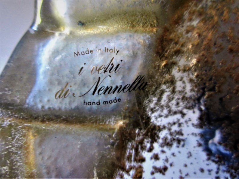 Italy Hand Made Floral Design Italian Art Glass Plate Platter Tray I ...