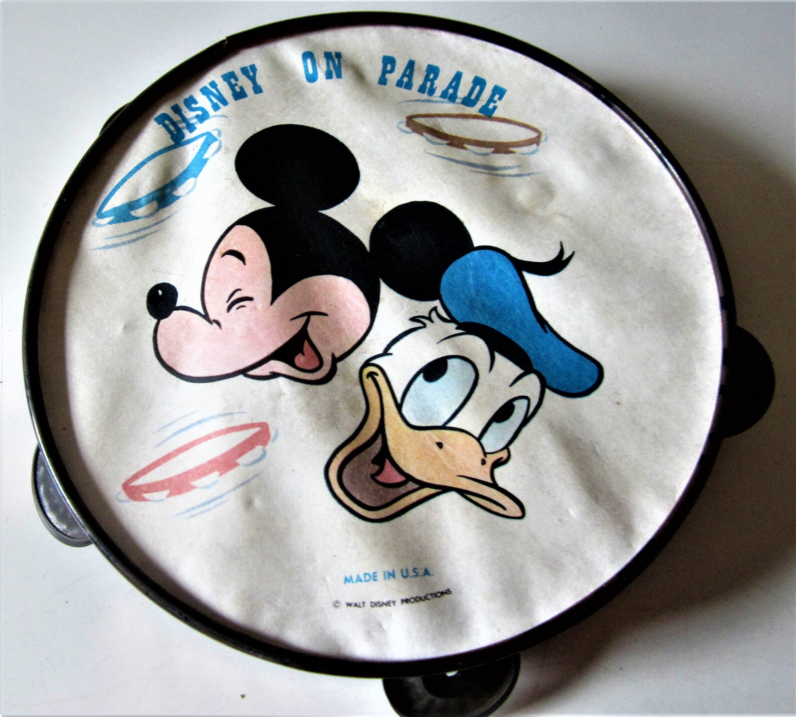 MICKEY MOUSE Club Donald Duck Tambourine Toy Instrument Disney on ...