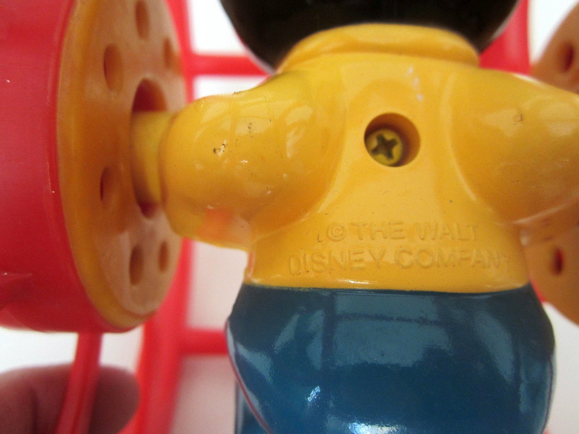Mickey Mouse Red Rolling Toy Disney Toddler Roly Poly Rattle | Etsy