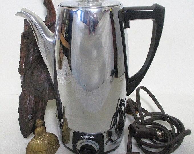 Electric Coffee Pot Percolator Sunbeam Coffee Pot 8 Cup Vintage Art ...
