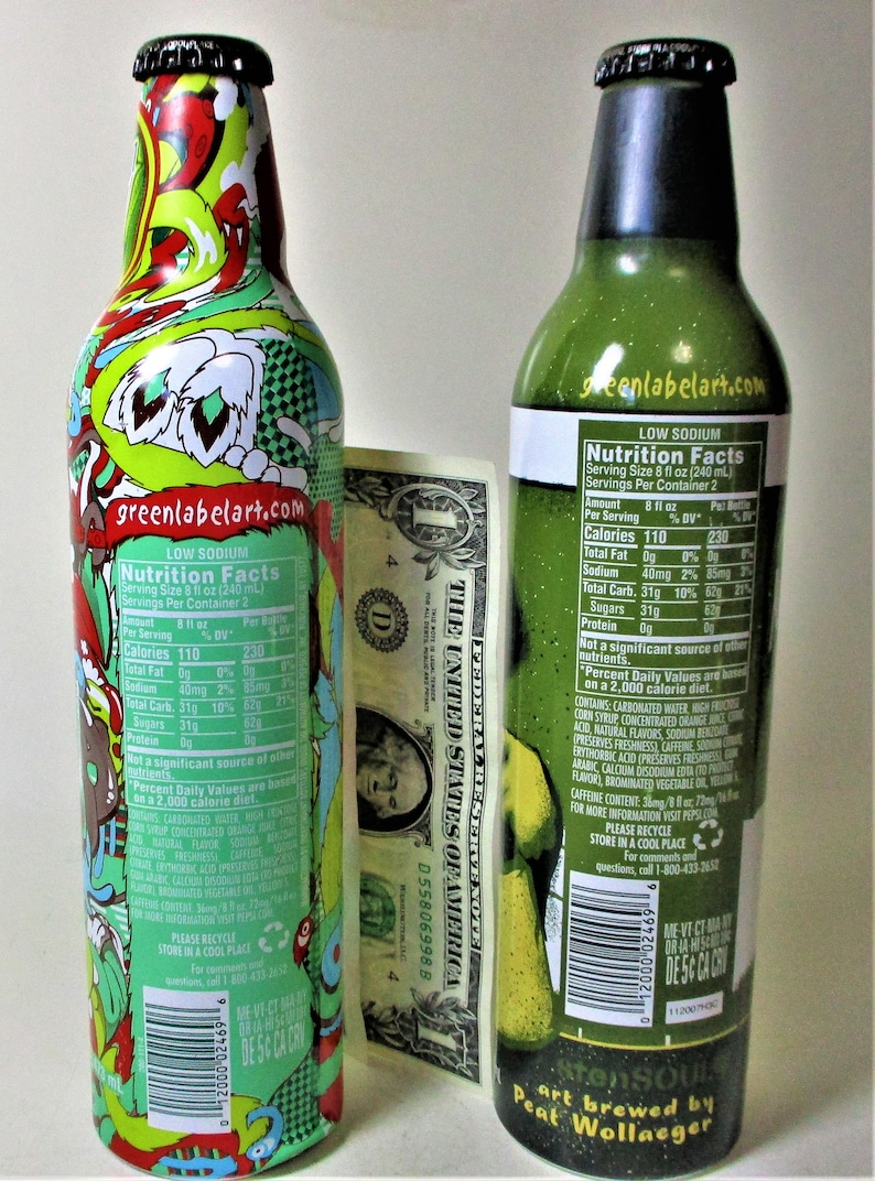 Vintage Mountain Dew Green Label Art Aluminum Metal Bottle NY - Etsy