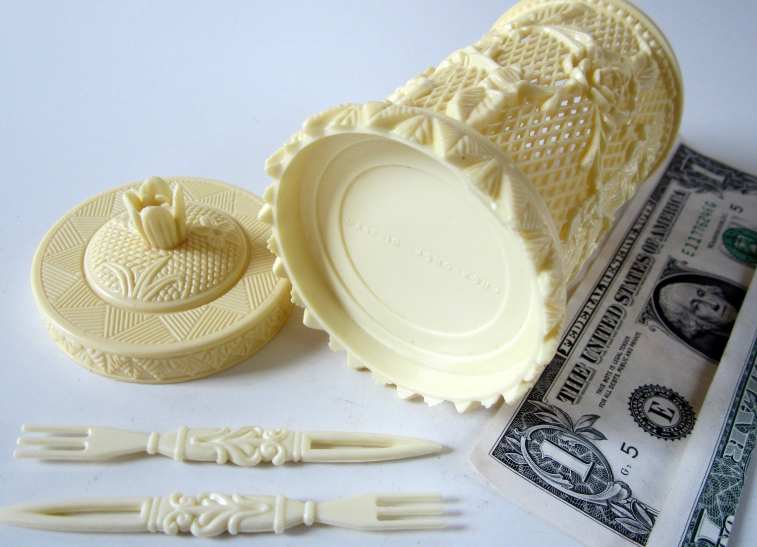 Cocktail Pick Fork Ornate Celluloid Holder Rose Lattice Stick - Etsy