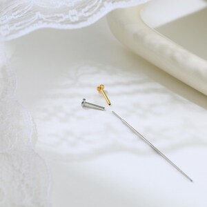 Titanium Flat Back Post Tracker Piercing Tool Taper for Cartilage Nose Labret Stud Threadless ...