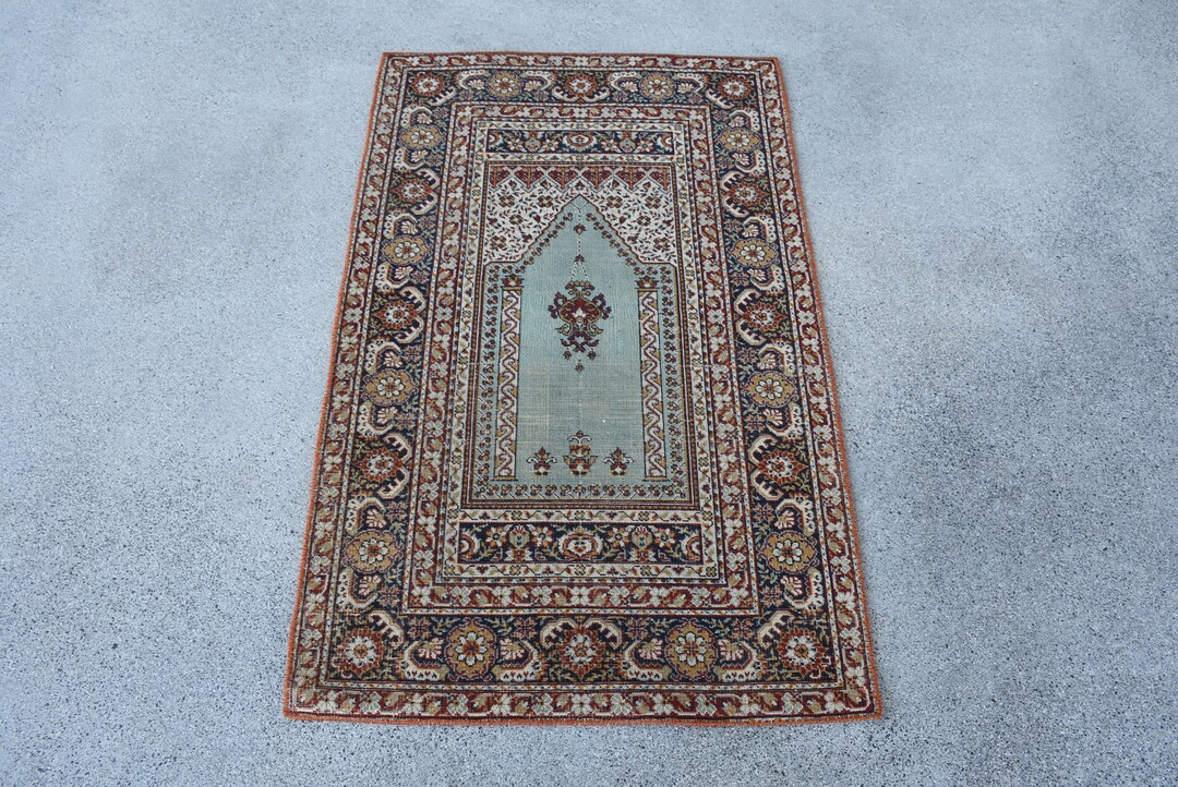 Turkish Prayer Rug, 3x4 Small Rugs, Vintage Rug, Oushak Rug, Rugs for ...